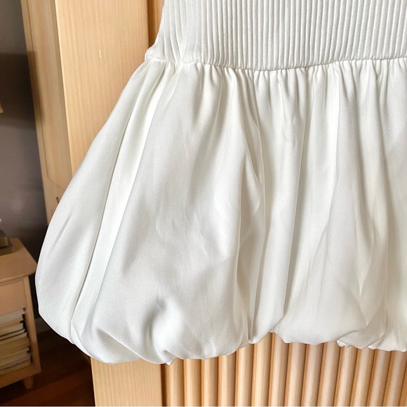 Zara | Dresses | Zara Ribbed Bubble Balloon Dress White | Poshmark
